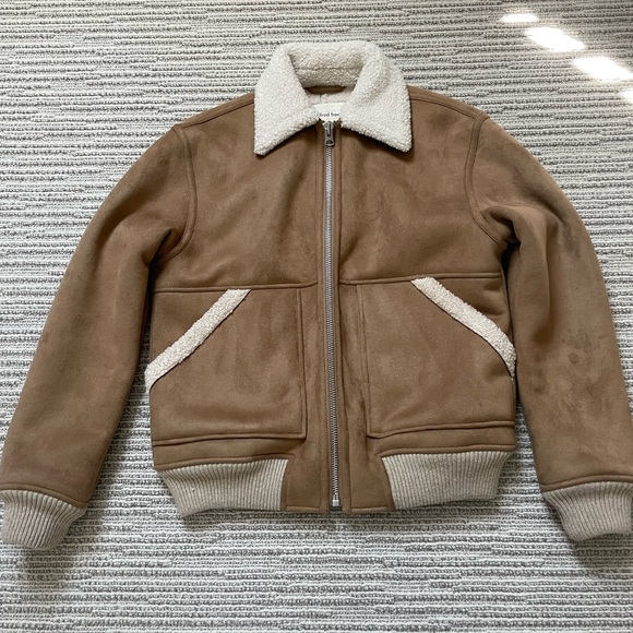 Wilfred | Jackets & Coats | Wilfred Tan Bomber Jacket With Cream ...